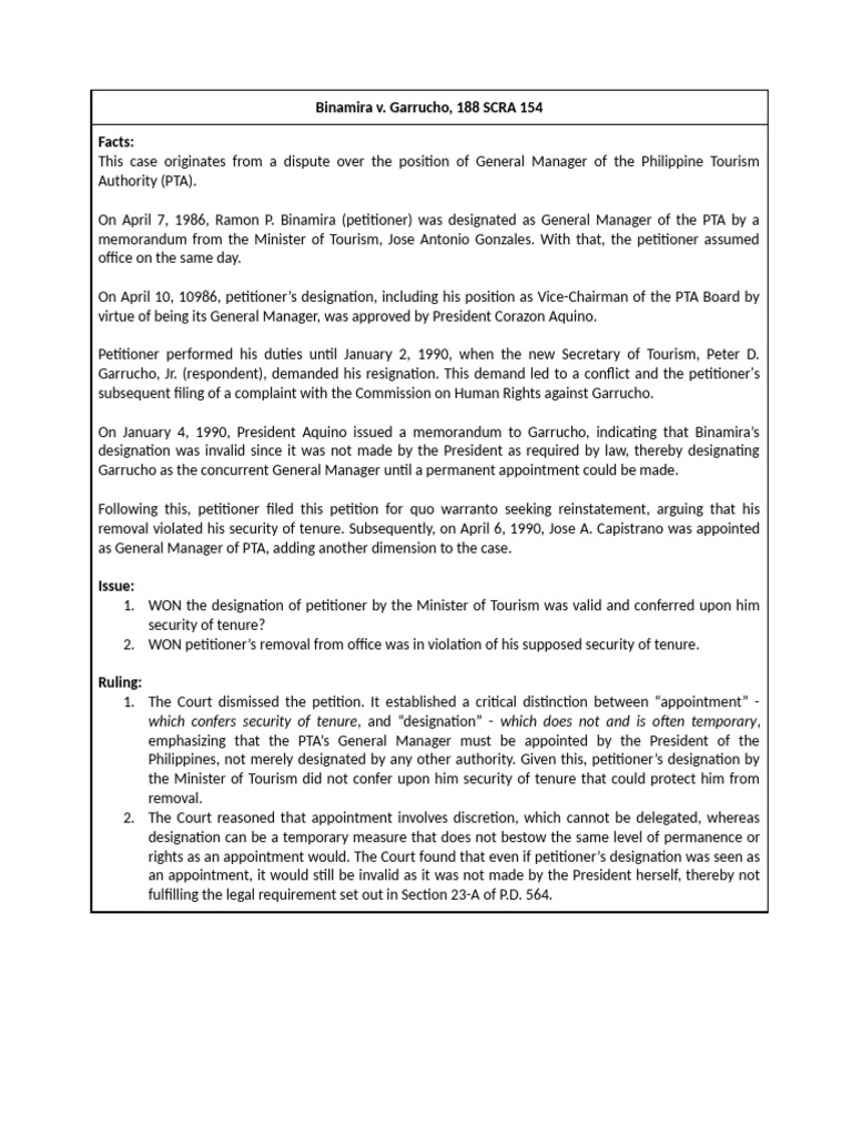 Binamira v. Garrucho, 188 SCRA 154 | PDF | Government | Justice