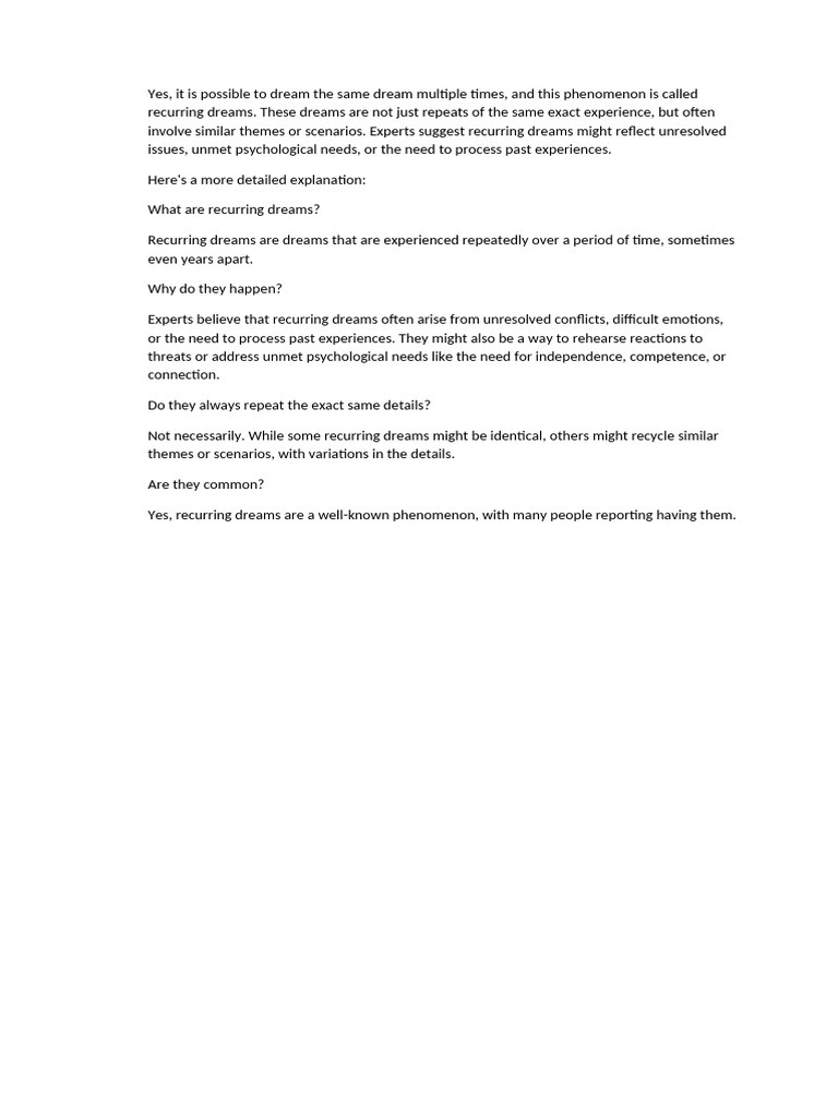 Can I Dream The Same Dream Again | PDF
