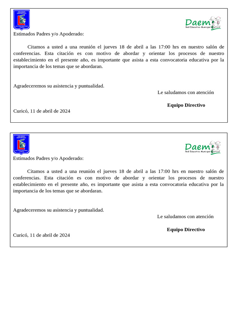 Citaciã N Apoderados | PDF