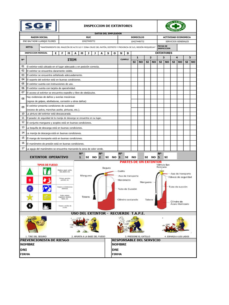 Copia de Check List EXTINTOR | PDF