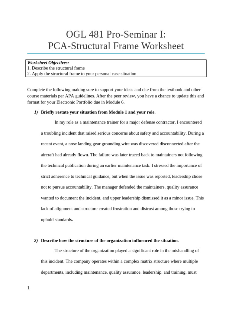 2 Structural Frame Worksheet | PDF | Leadership | Accountability