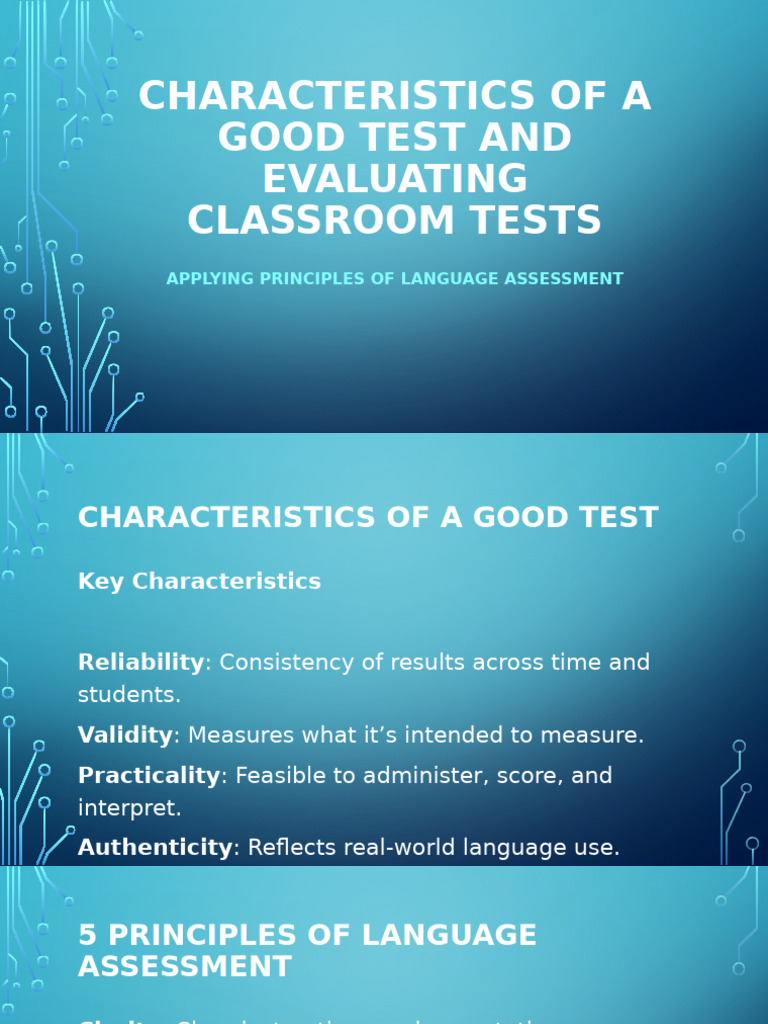 Characteristics of A Good Test | PDF
