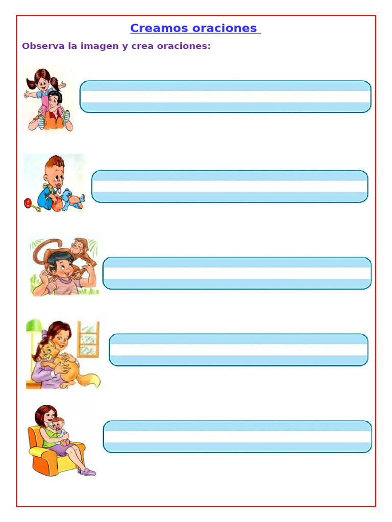 FICHAS CREAMOS ORACIONES (2) | PDF