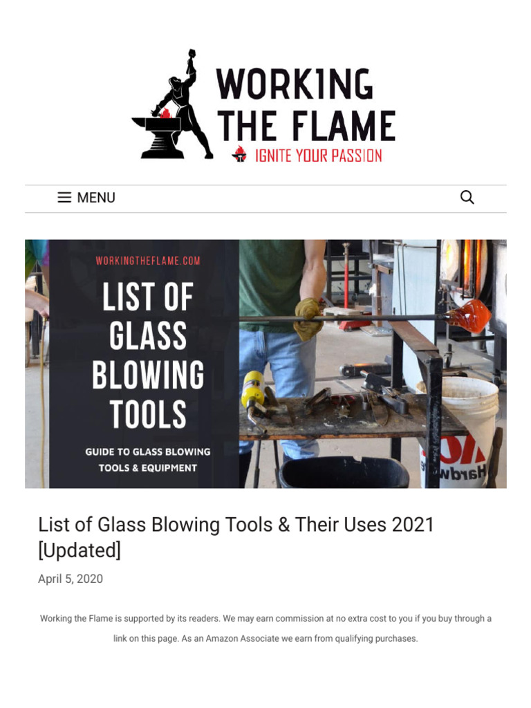 Essential Glass Blowing Tools List | PDF | Glassforming Liquids And ...