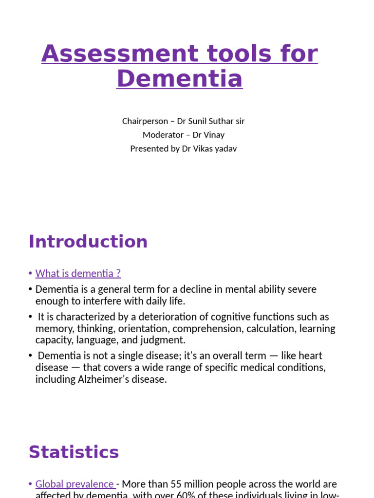 Assessment Tools for Dementia-1 | PDF | Wechsler Adult Intelligence ...