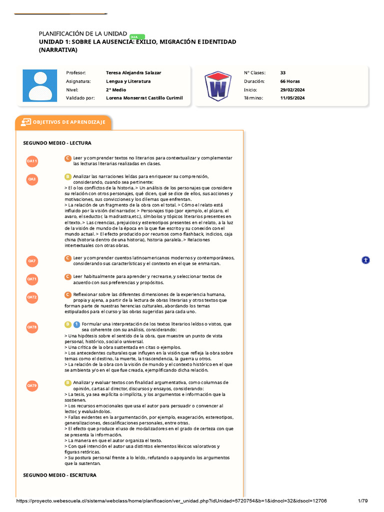 Literatura Unidad 1 | PDF | Ensayos | Autor