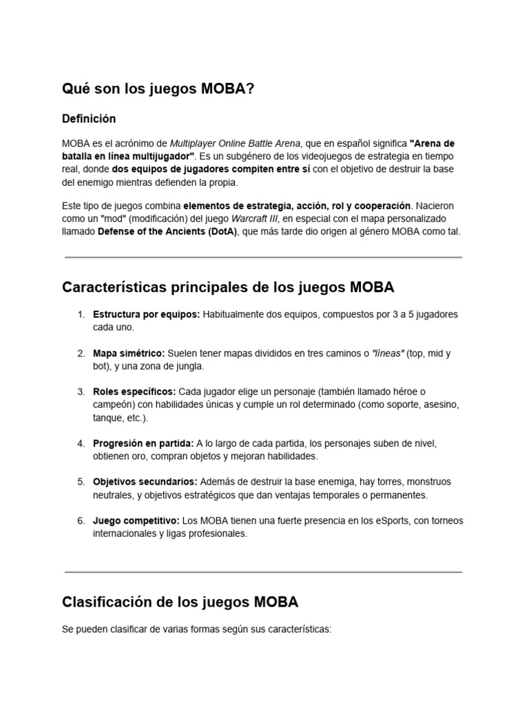 Moba games | PDF | Juego de azar | Videojuegos