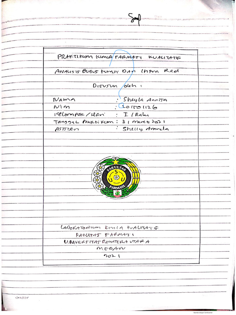 (Perb) Laporan Analisi Gugus Fungsi Dan IR - Sheyla Annisa - 201501126 ...