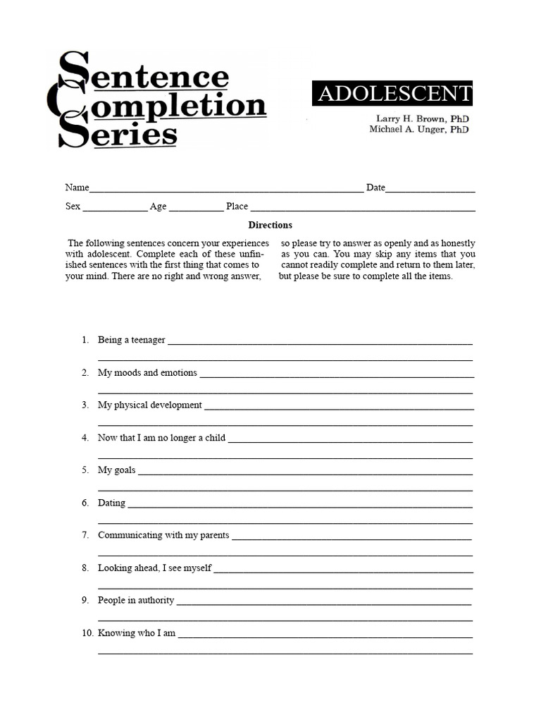 Adolescent Experience Reflection Guide | PDF | Adolescence | Social ...