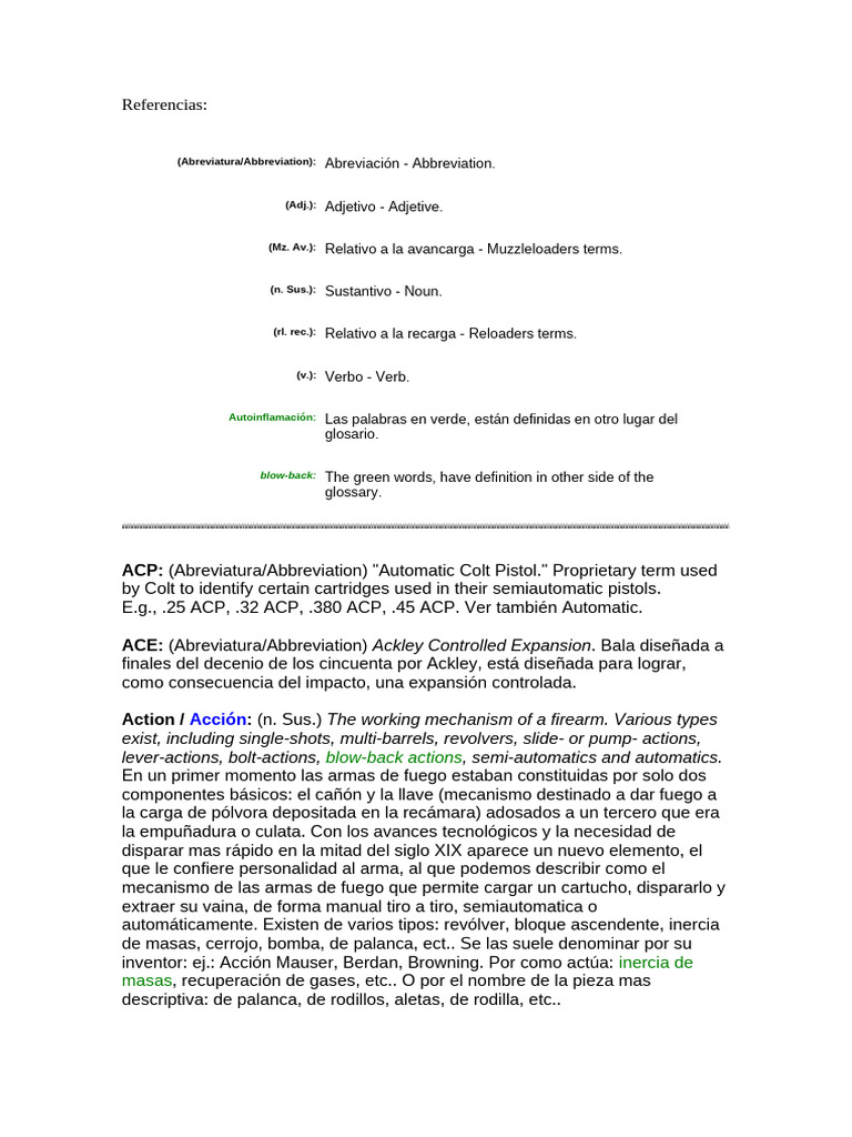 Glosario de Términos de Armas | PDF | Cartucho (armas de fuego ...