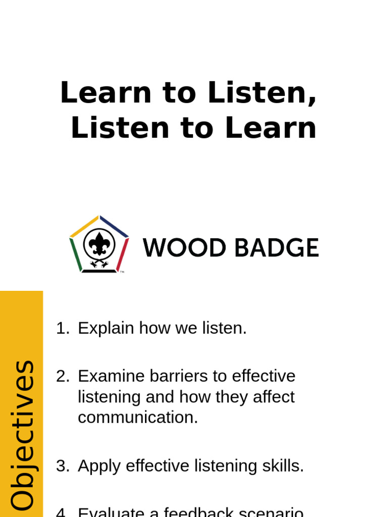 Learn To Listen, Listen To Learn | PDF | Behavioural Sciences ...