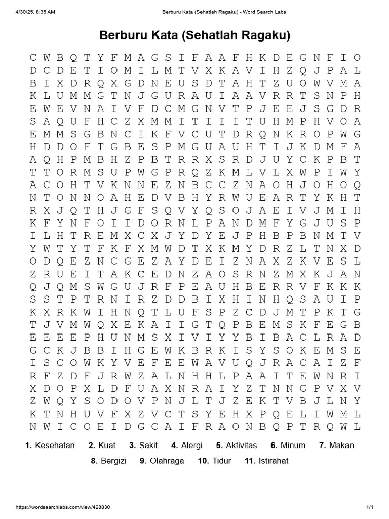 Berburu Kata (Sehatlah Ragaku) 3 | PDF | Ajedrez