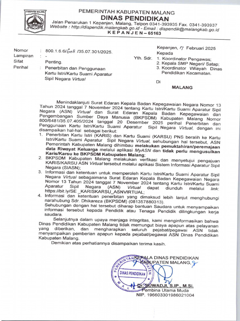 Penerbitan Dan Penggunaan Karis-Karsu ASN Virtual | PDF