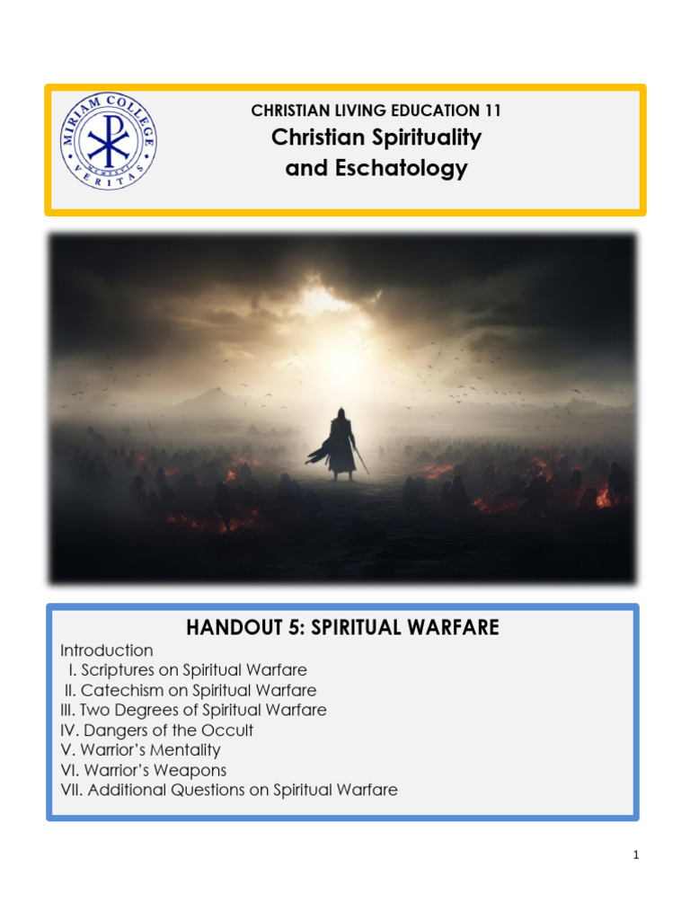 Handout 5 Spiritual Warfare Sem2 2024-2025 | PDF | Satan | Demons