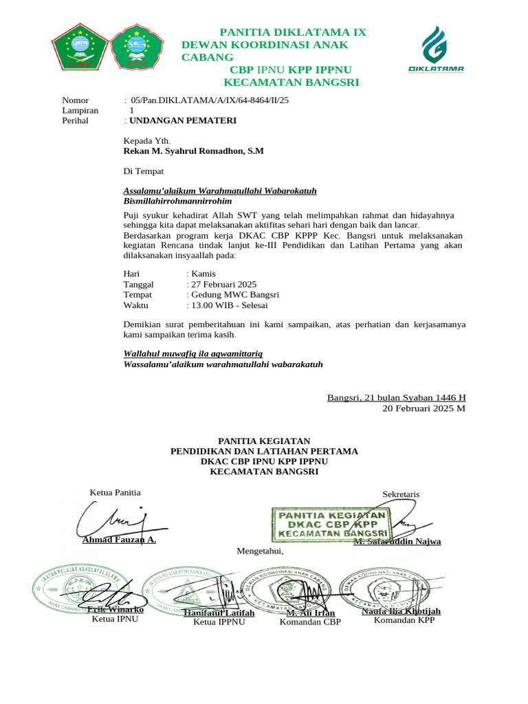 Pemberitahuan RTL CBP Bangsri | PDF