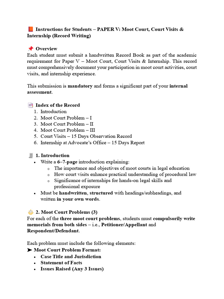 Mootcourt Record Instructions | PDF | Mootness | Advocate