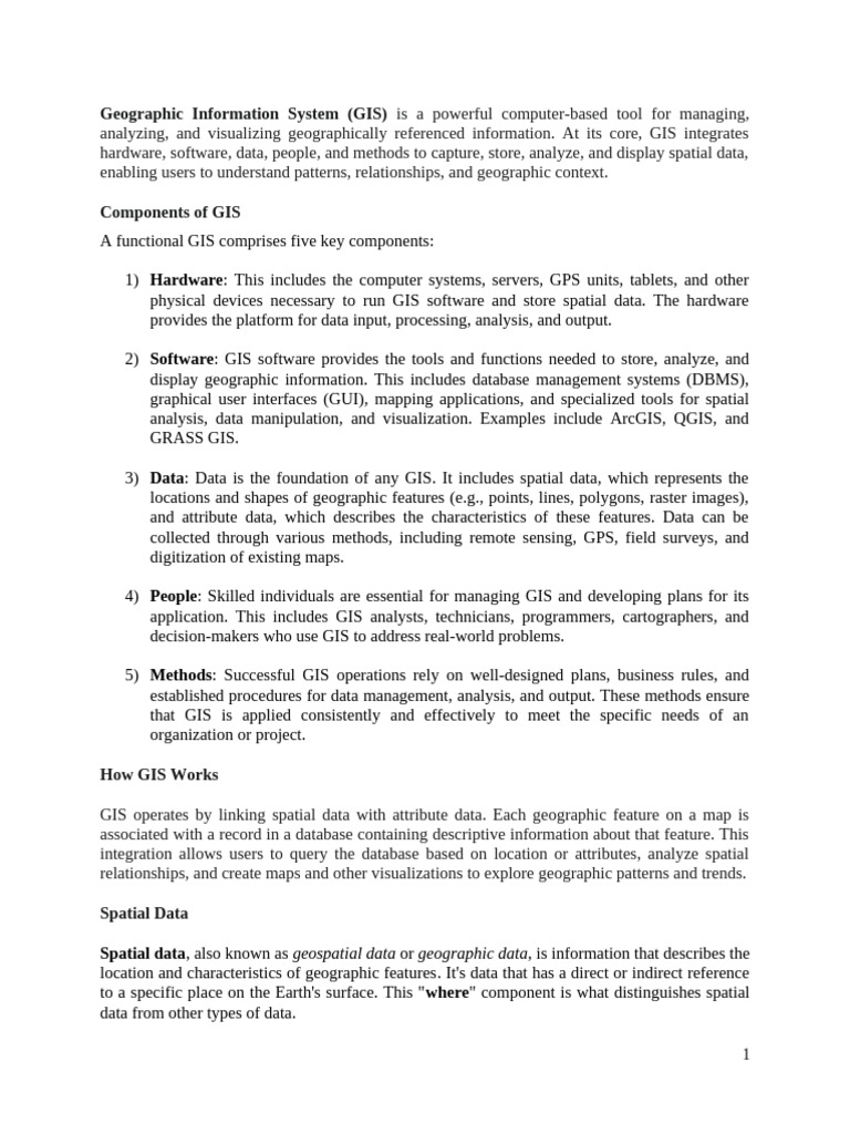 Geographic Information System | PDF | Geographic Information System | Spatial Analysis