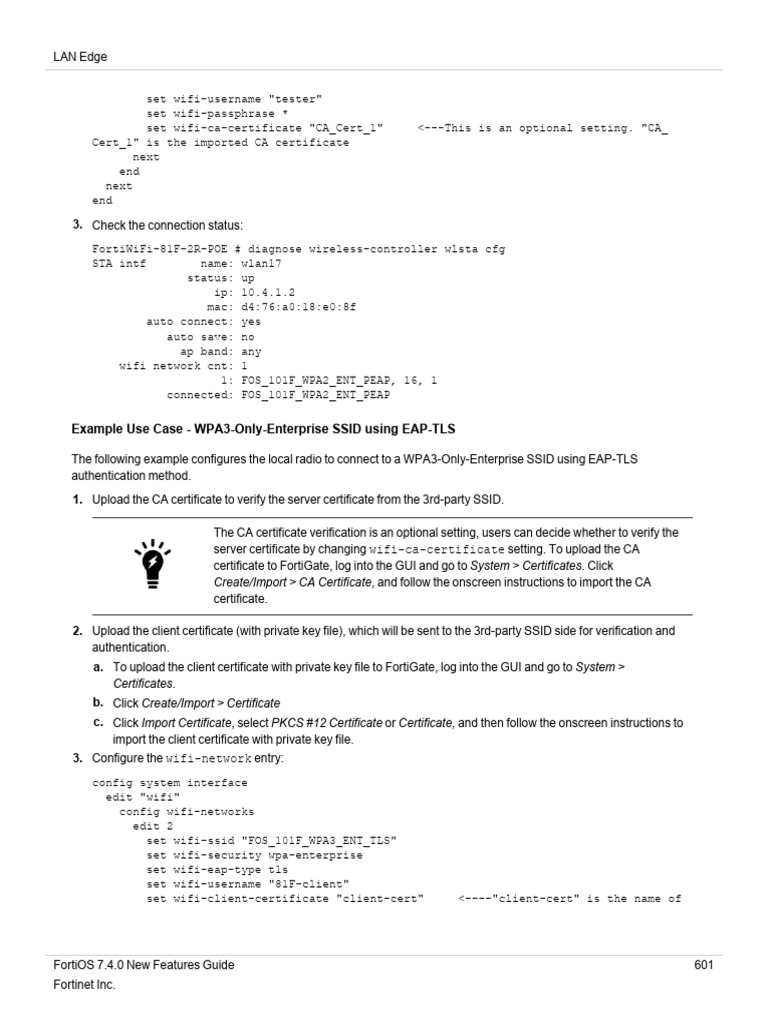 FortiOS 7.4.0 New - Features - Guide601 650 | PDF | Wi Fi | Computer ...