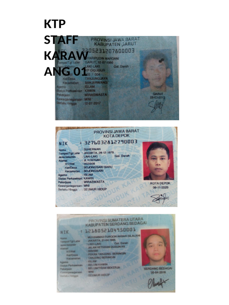 KTP PENGHUNI KARAWANG 01 | PDF