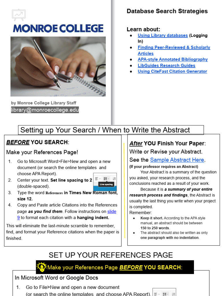 How To Use The Databases | PDF | Apa Style