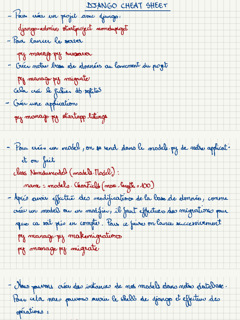 Django Cheat Sheet | PDF