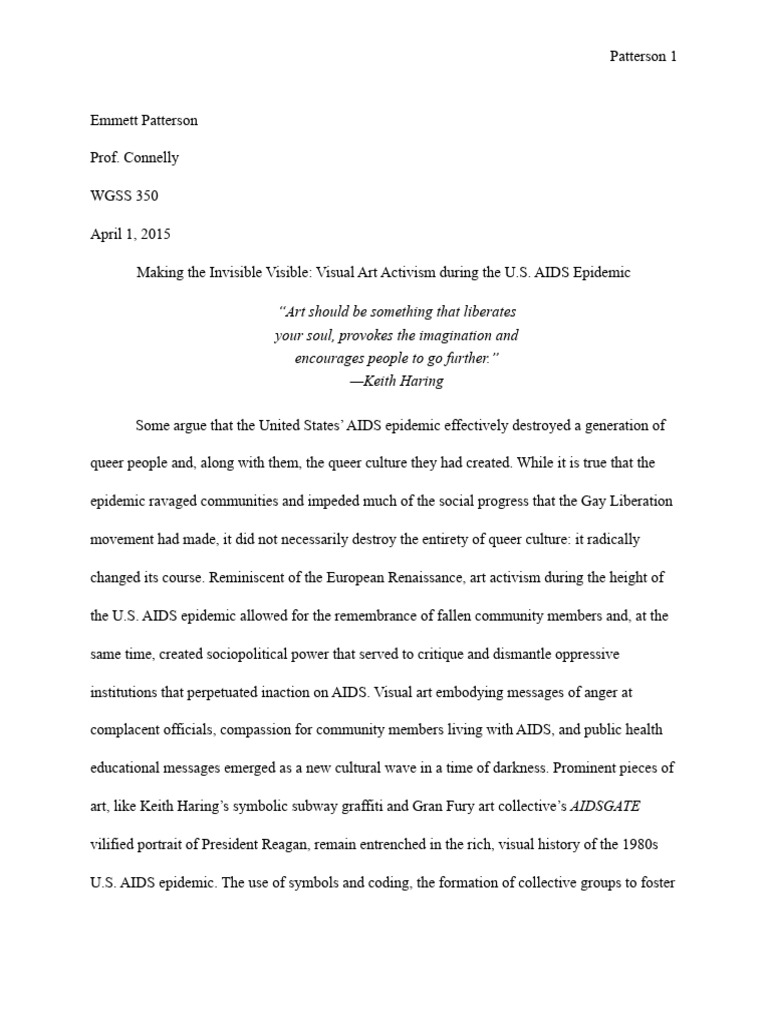 Making The Invisible Visible Visual Art | PDF | Hiv/Aids