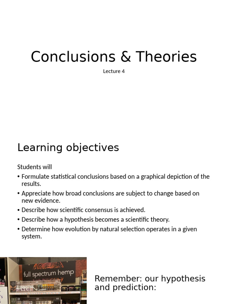 Biol113 Lec 4 Conlcusions & Theories S | PDF | Evolution | Natural Selection