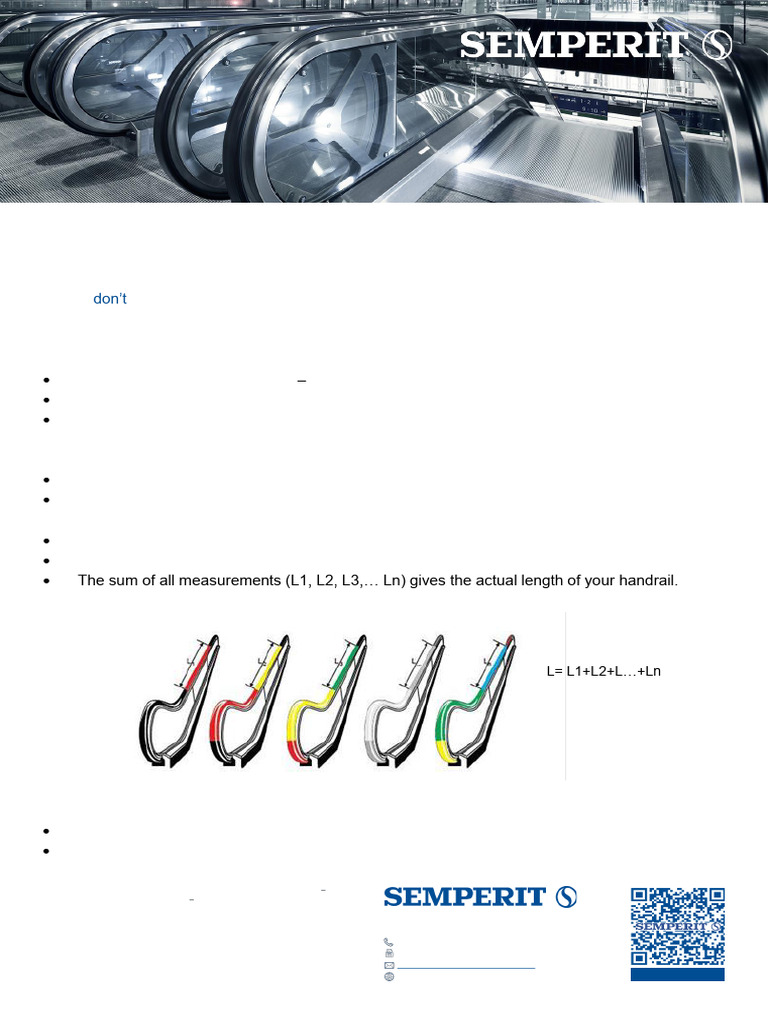 Measuring Semperit Handrail Length | PDF | Measurement