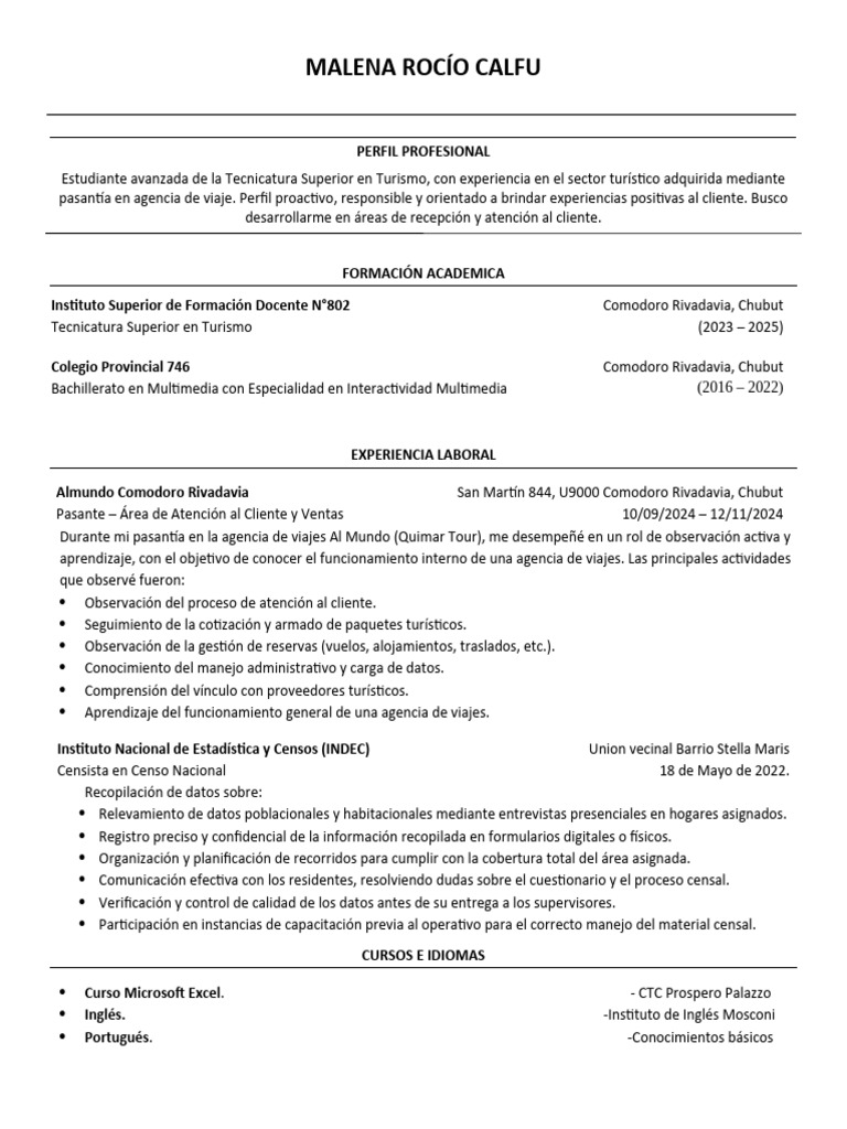 Accessible MCS Resume Template Bullet Points | PDF | Turismo | Censo