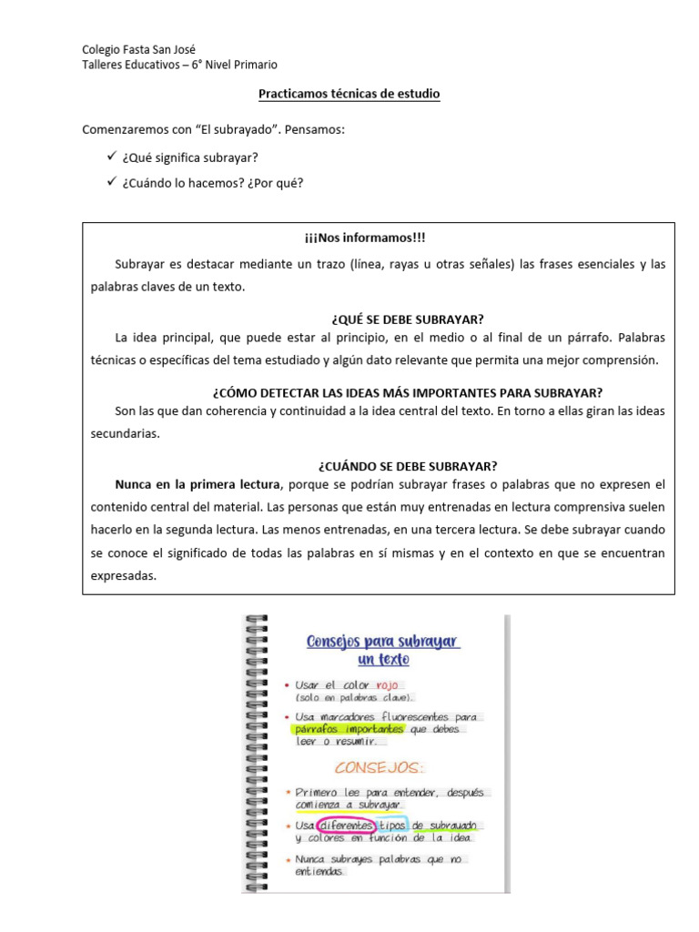 Practicamos Técnicas de Estudio | PDF