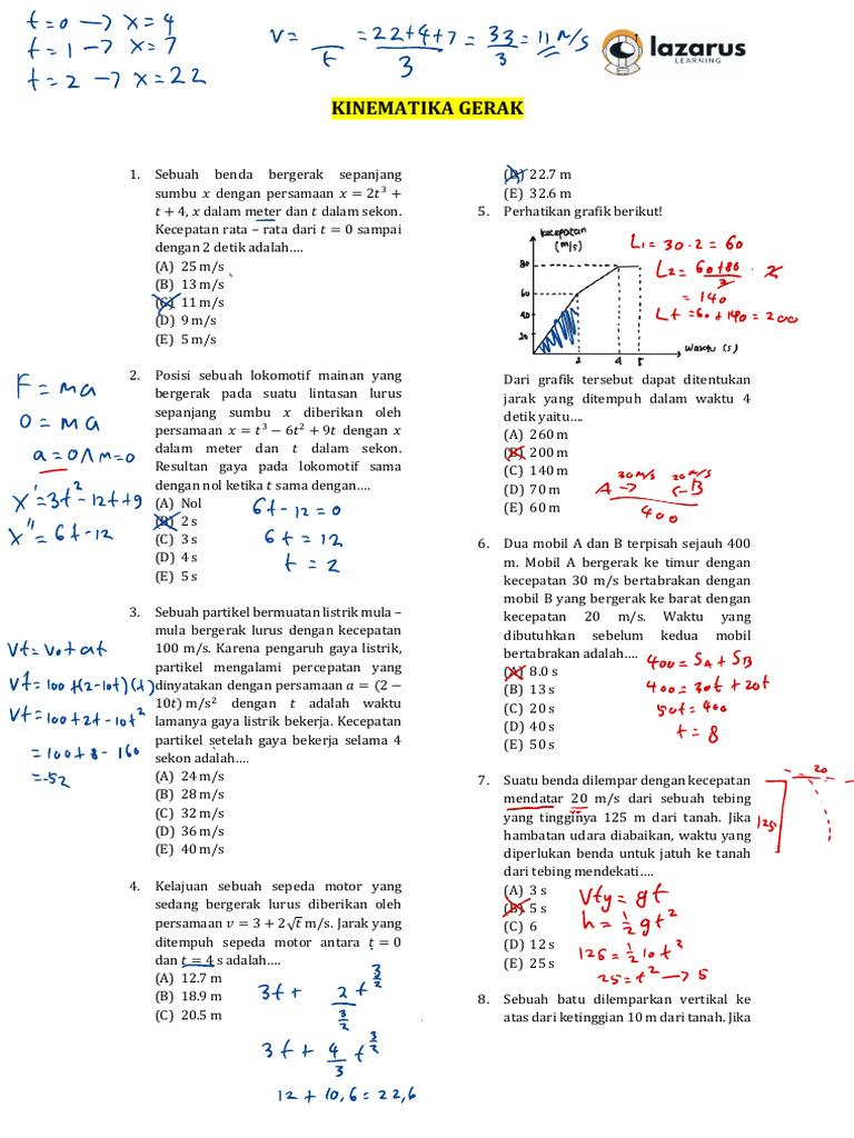 Kinematika Gerak Coret Coretan PDF | PDF