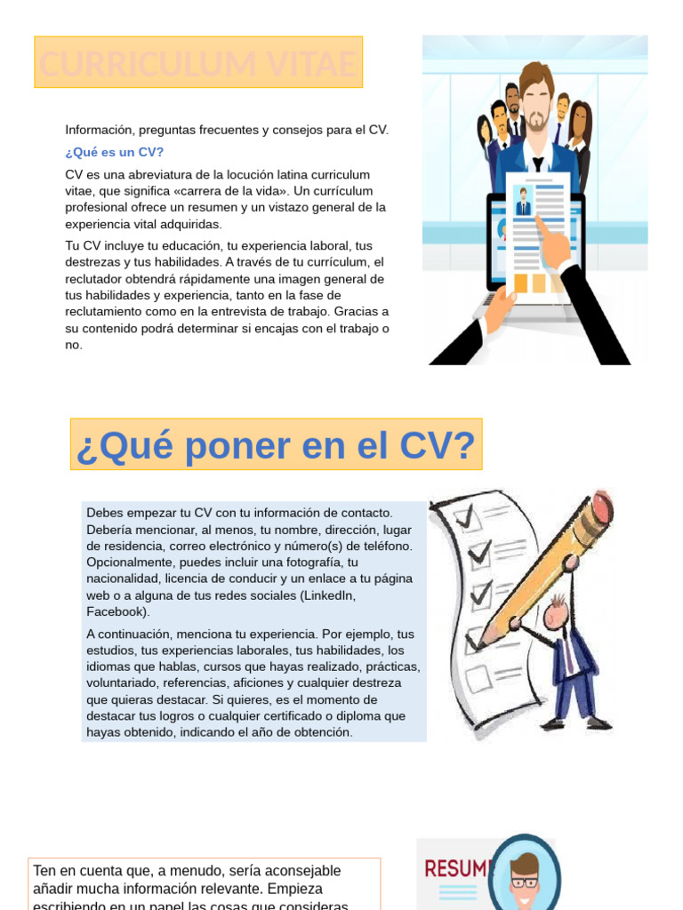 Curriculum Vitae: ¿Qué Es Un CV? | PDF