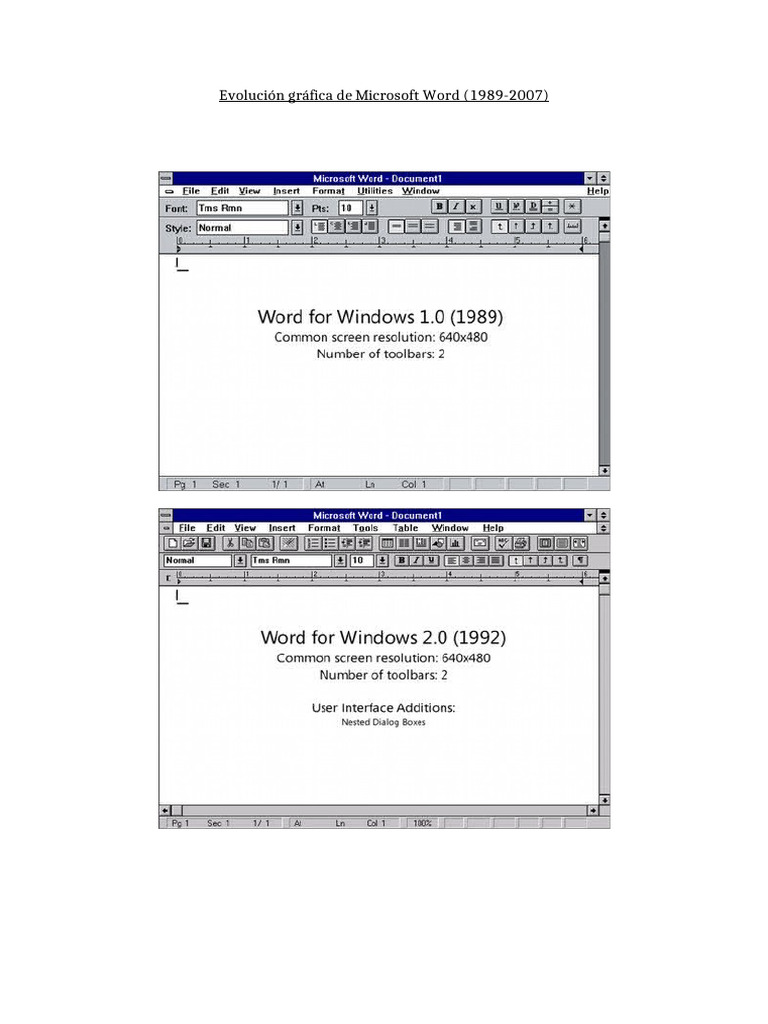 Evolución gráfica de Microsoft Word | PDF