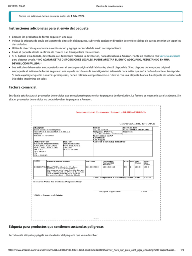 Centro de Devoluciones | PDF