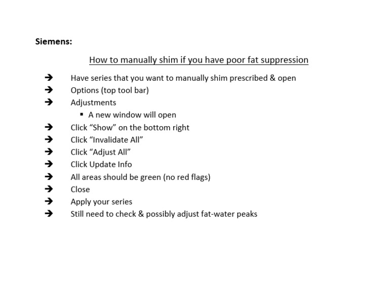 Siemens Manual Shim Process | PDF