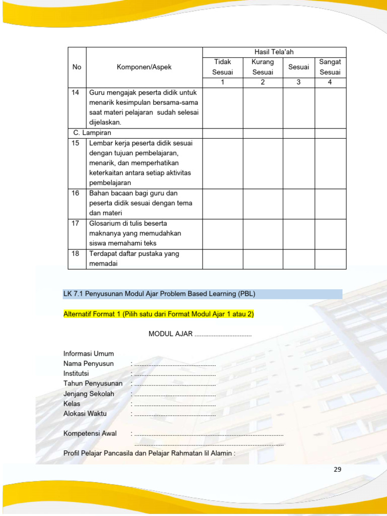 Modul Ajar Model PBL | PDF