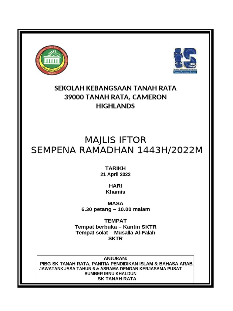 Kertas Kerja Iftar 2022 | PDF