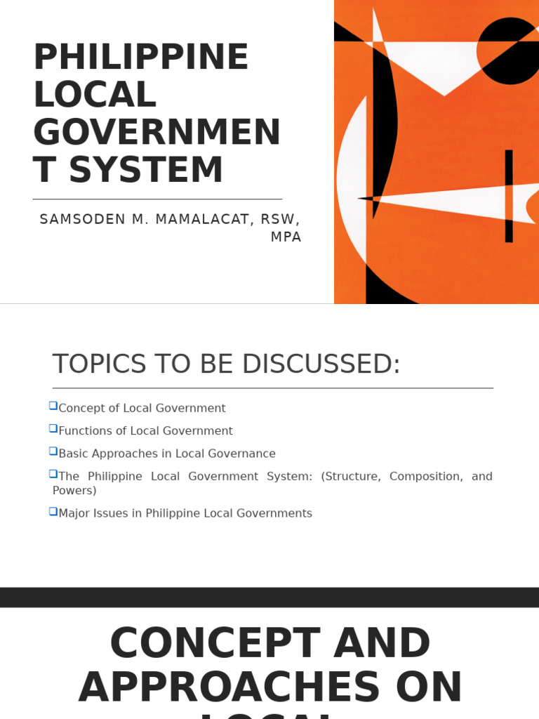 Day 3 Ii Philippine Local Government System | PDF | Government | Governance