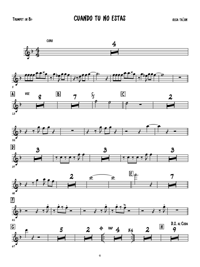 Cuando Tu No Estas - Trumpet | PDF