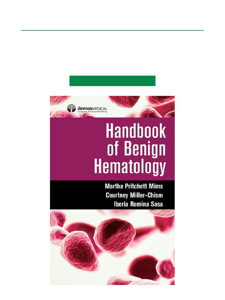 Handbook of Benign Hematology - 1st Edition Full PDF Download | PDF | Anemia | Coagulation
