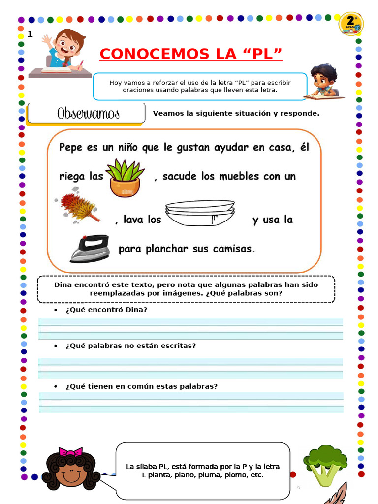 3. MIERCOLES A - 2° - FICHA - LA SÍLABA TRABADA PL | PDF