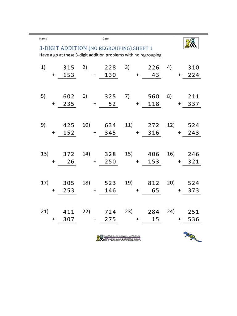 Addition and Subtraction | PDF
