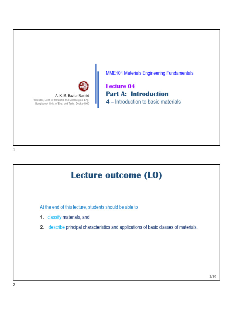 04 - Introduction To Basic Materials | PDF | Composite Material | Metals