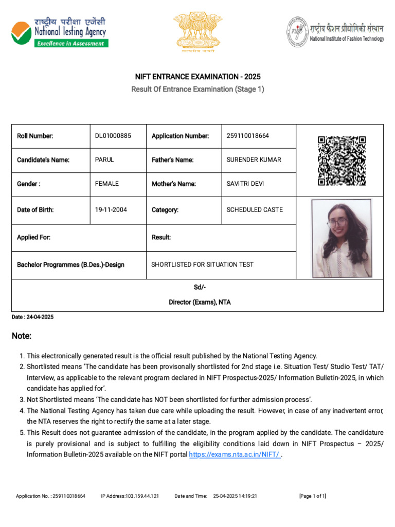 National Institute of Fashion Technology (NIFT) - India | PDF