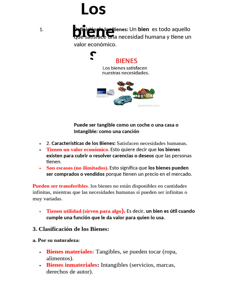 Clasificación y características de bienes | PDF | Bienes | Microeconomía