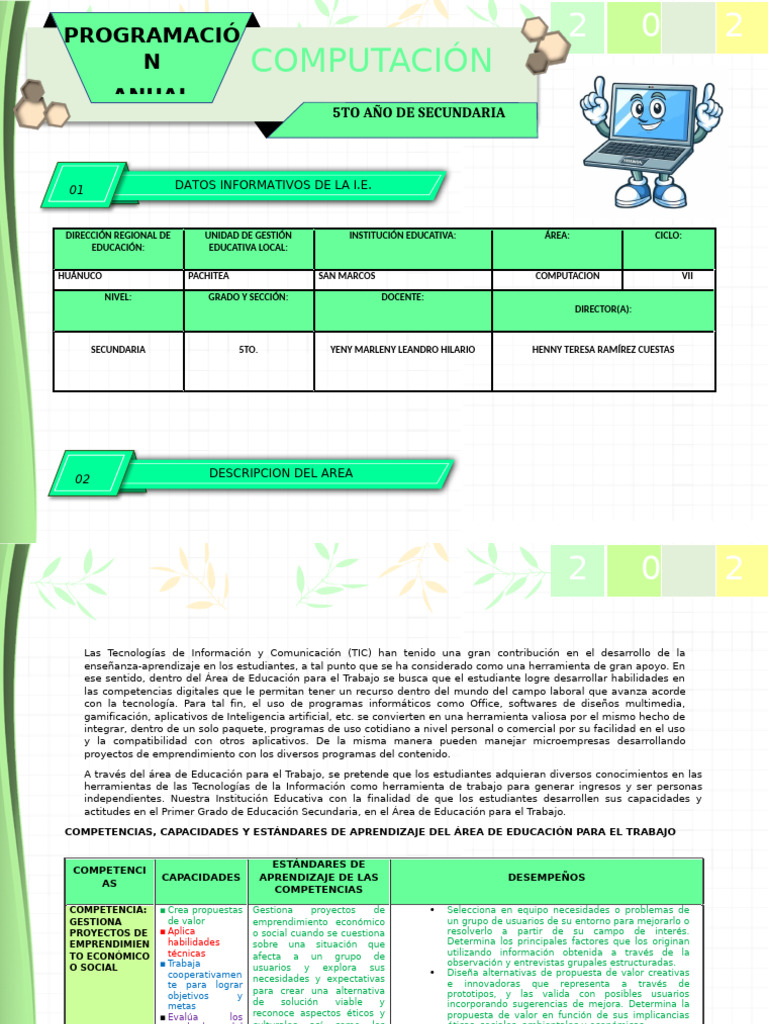 Programación Anual 3º y 4to Ept Computacion 2025 | PDF | Evaluación | Scratch (lenguaje de ...