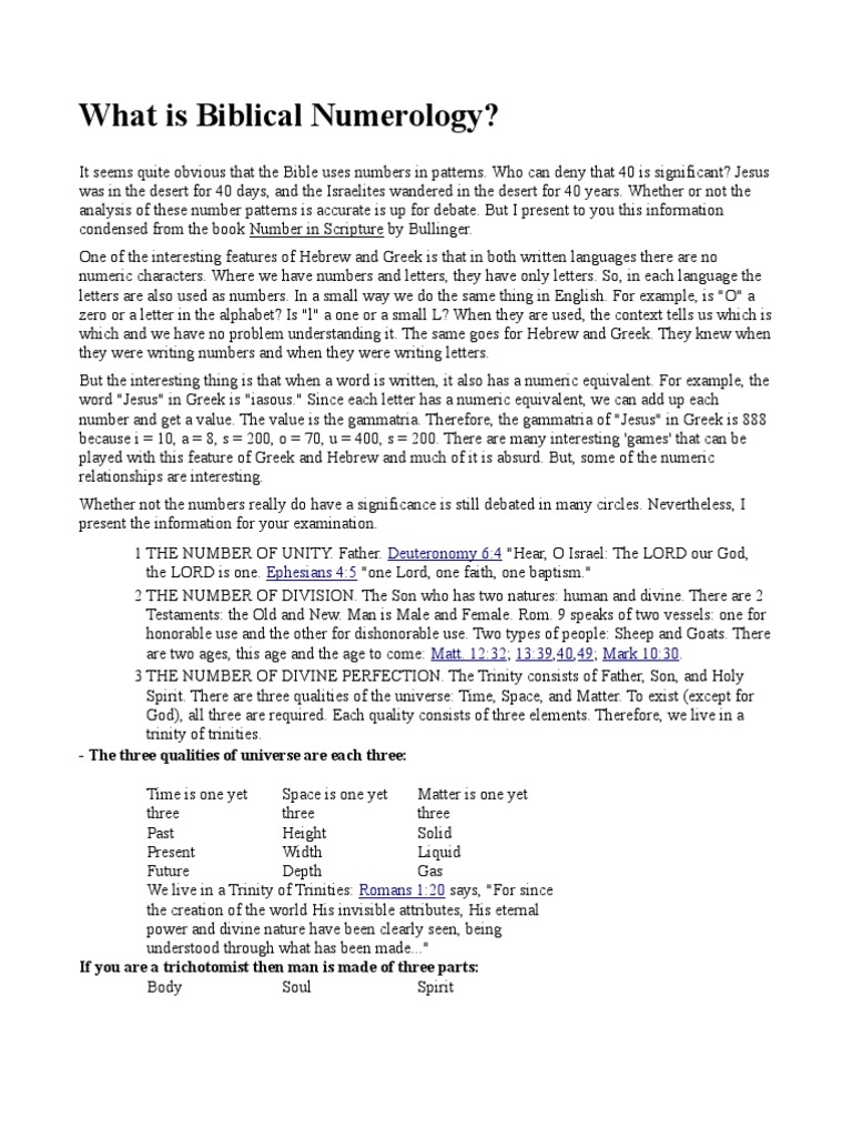 Bible Numerology | Trinity | Jesus
