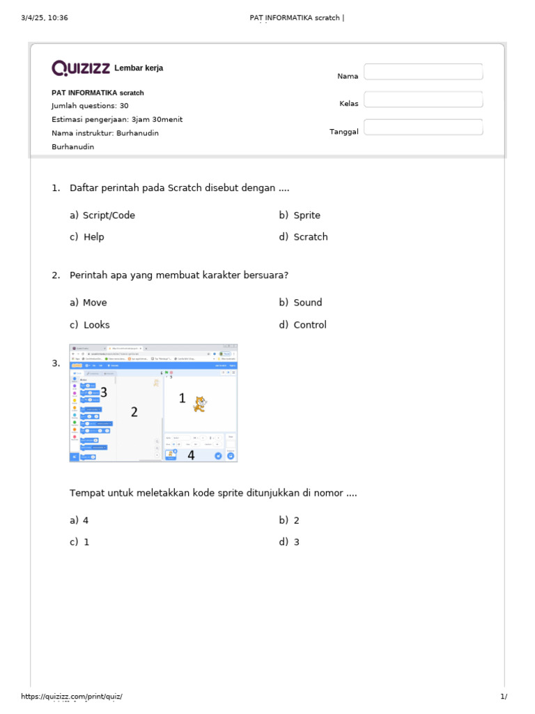Perintah Suara dalam Scratch Kelas 8 | PDF