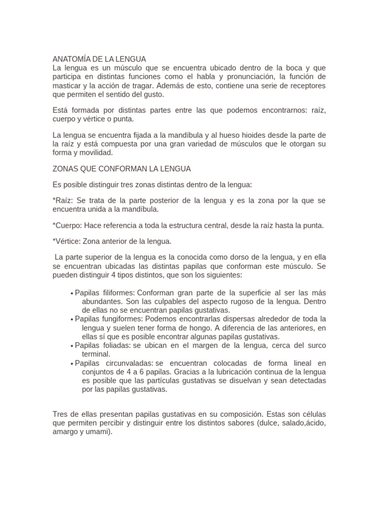 Anatomía de La Lengua 2 | PDF | Digestión | Lavado de manos