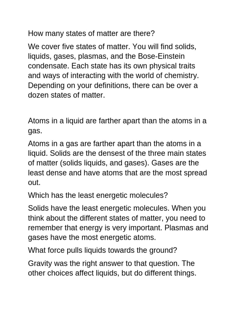 How Many States of Matter Are There | PDF | Liquids | Gases